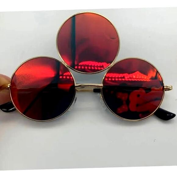 Molliwater | Accessories | New Red Third Eye Round Sunglasses Trippy ...